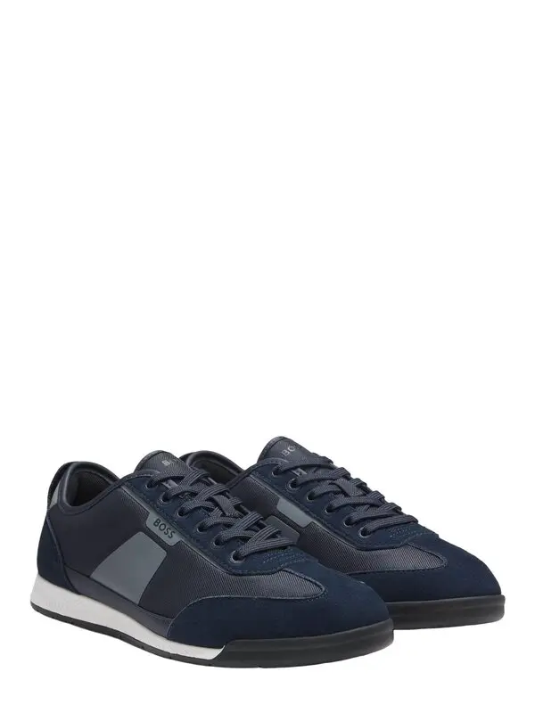 BOSS Low-top Trainers With Paneling - Light Blue