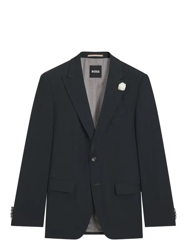 BOSS Melange Slim-fit Jacket In A Wool Blend - Light Green