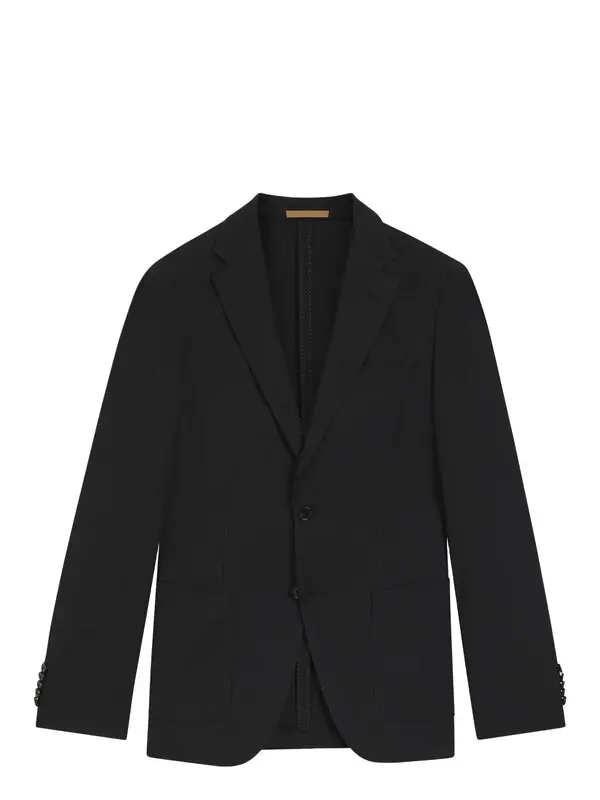 BOSS Slim-fit Jacket In Virgin Wool And Silk - Black