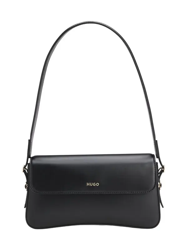 Hugo Logo-lettering Faux Leather Shoulder Bag - Black