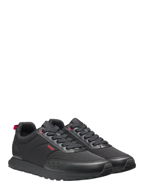 Hugo Running-inspired Trainers With Zigzag Detailing - Black
