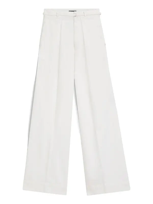 BOSS Wide-leg Jeans With Pleats - White