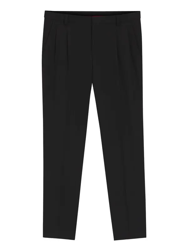 Hugo Extra-slim-fit Trousers In Wool-blend Twill - Black