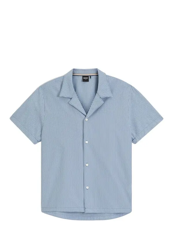 BOSS Regular-fit Shirt In Soft Seersucker - Light Blue