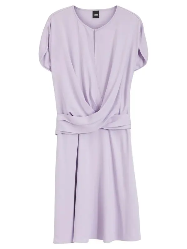 BOSS Keyhole-neckline Wrap Dress - Light Purple