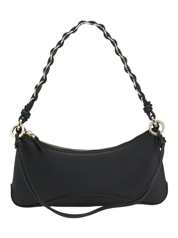 Hugo Faux-leather Shoulder Bag With Two Straps - Black