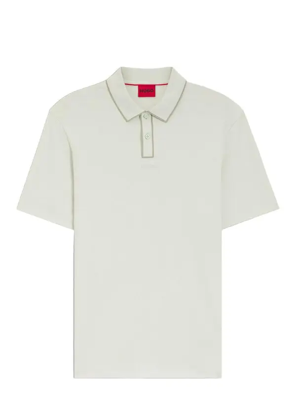 Hugo Luxury Cotton Polo Shirt With Contrast Trim - Light Green