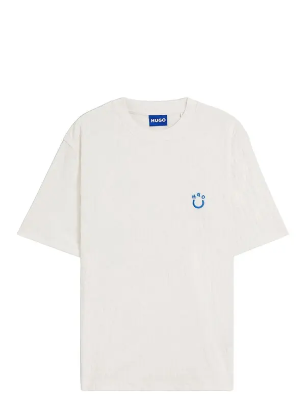 Hugo Cotton-toweling T-shirt With Happy - White