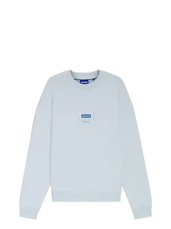 Hugo Logo-label Cotton-blend Sweatshirt - Light Blue