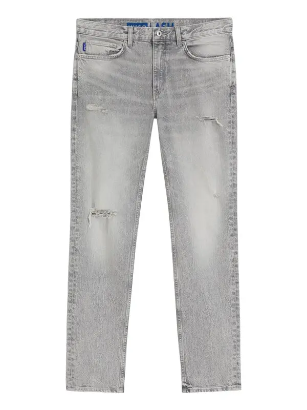 Hugo Slim-fit Jeans In Distressed Denim - Silver