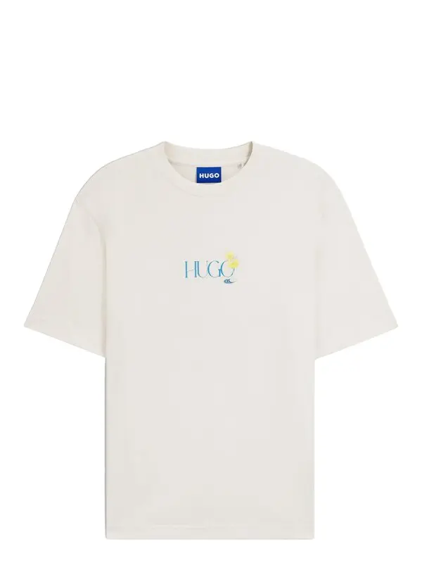Hugo Cotton-jersey T-shirt With Rear Printed Artwork - White