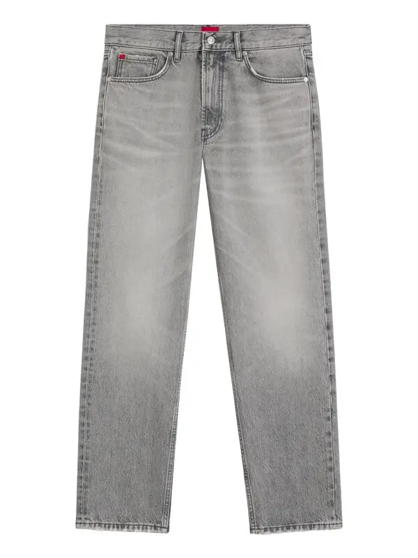 Hugo Regular-fit Stonewashed Denim Jeans - Silver
