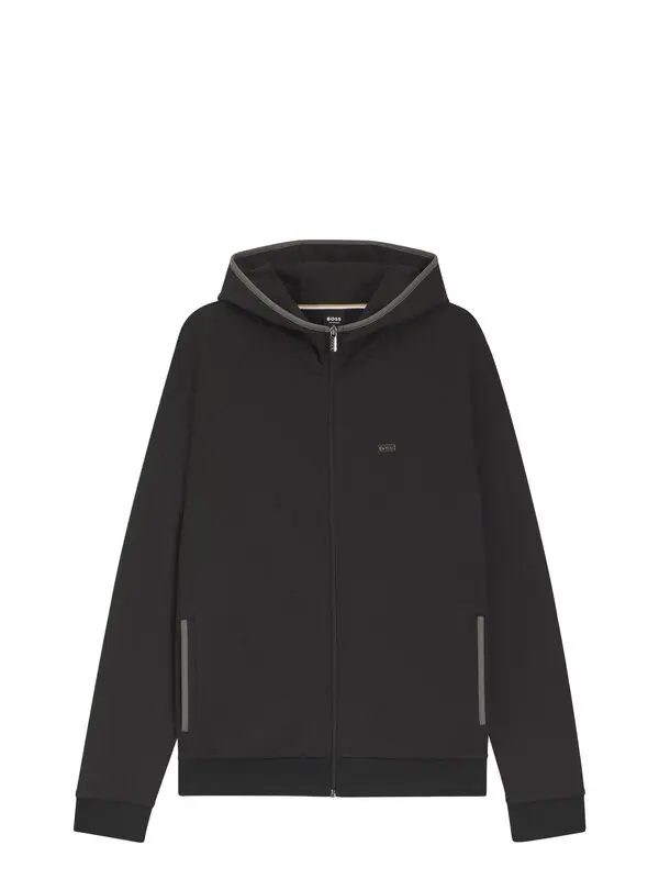 BOSS Cotton-blend Zip-up Hoodie - Black