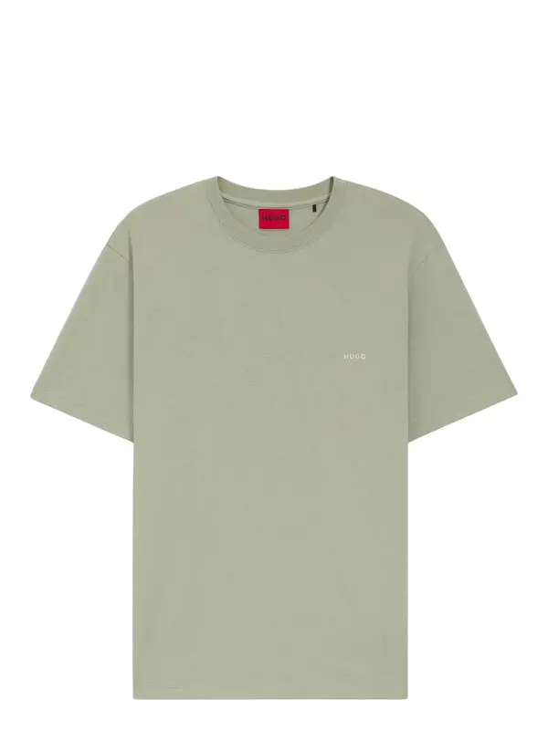 Hugo Cotton-jersey T-shirt With Rear Graphic - Light Green