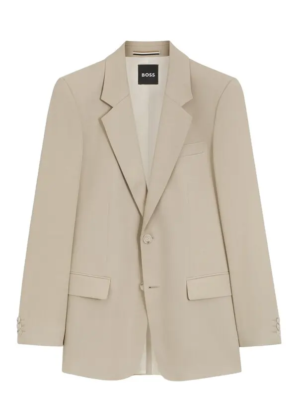 BOSS Relaxed-fit Jacket In Twill - Light Beige