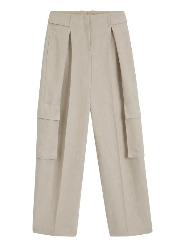 BOSS Herringbone Linen-blend Trousers - Patterned