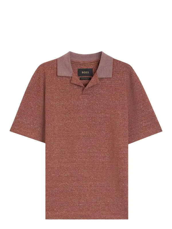 BOSS Johnny-collar Polo Shirt In Cotton - Brown