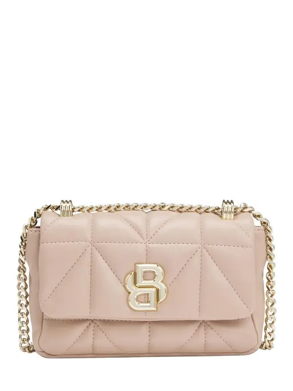 BOSS Small Quilted Shoulder Bag With Monogram And Chain Strap - Light Red