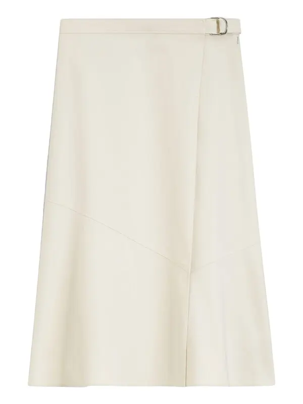 BOSS A-line Wrap Skirt With Belt - White