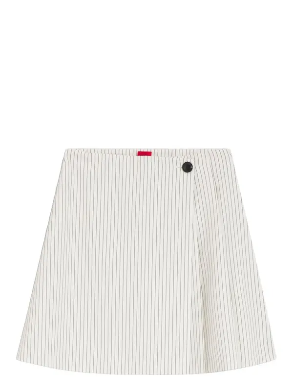 Hugo Faux-wrap Pinstripe Mini Skirt - Patterned