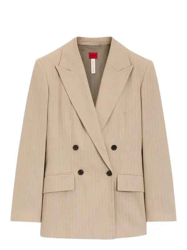 Hugo Striped Cotton-blend Blazer - Patterned
