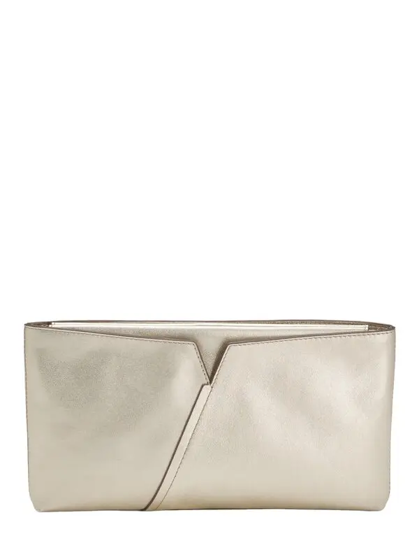 BOSS Metallic-leather Clutch Bag - Gold