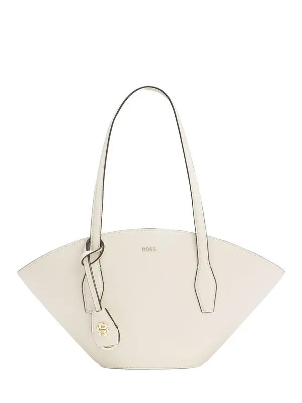 BOSS Tote Bag With Double B Monogram Key Ring - White