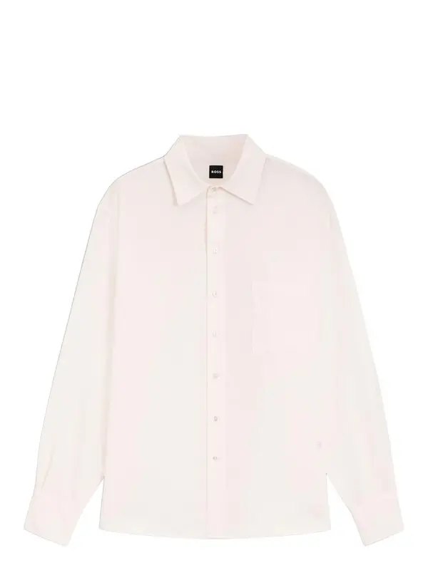 BOSS Relaxed-fit Blouse With Pocket - Light Pink