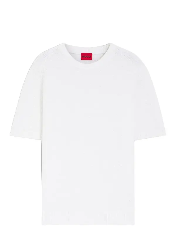 Hugo Waffle-knit Cotton Sweater - White