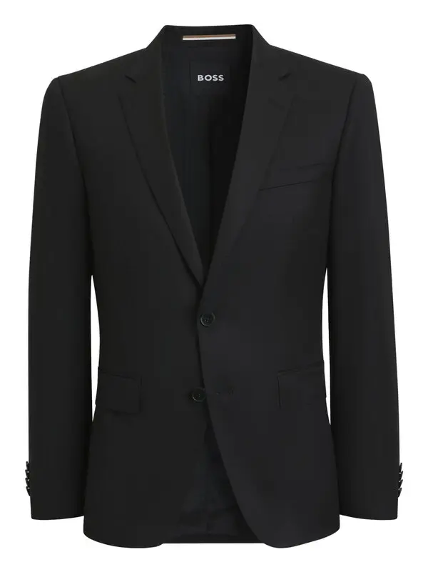 BOSS One Slim-fit Suit Jacket In Virgin Wool Serge - Black