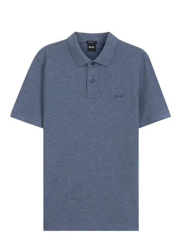 BOSS Pallas Polo Shirt In Cotton Piqué With Embroidered Logo - Light Blue