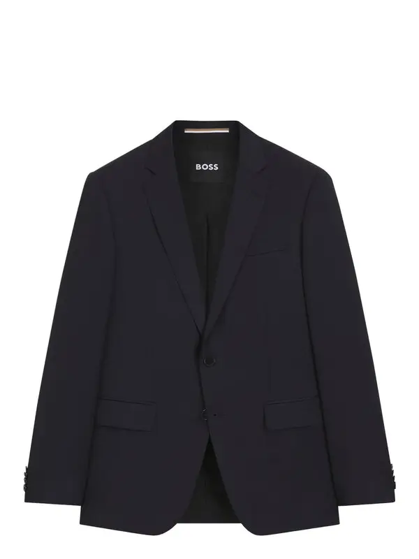 BOSS One Slim-fit Suit Jacket In Virgin Wool Serge - Dark Blue