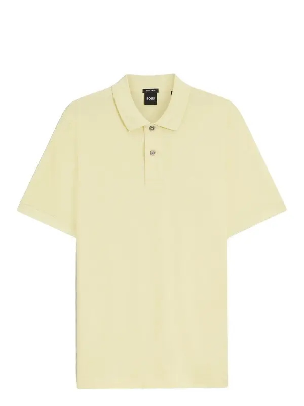 BOSS Pallas Polo Shirt In Cotton Piqué With Embroidered Logo - Light Yellow