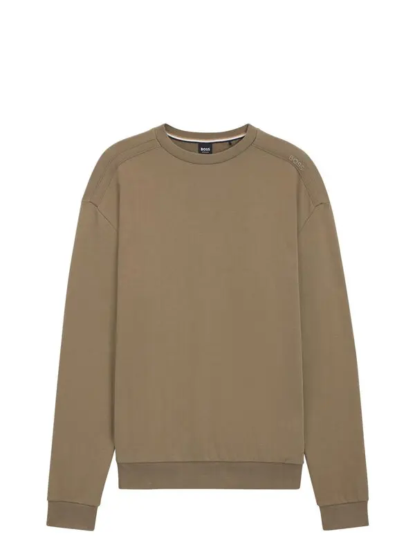 BOSS Shoulder-logo Cotton Terry Sweatshirt - Light Brown