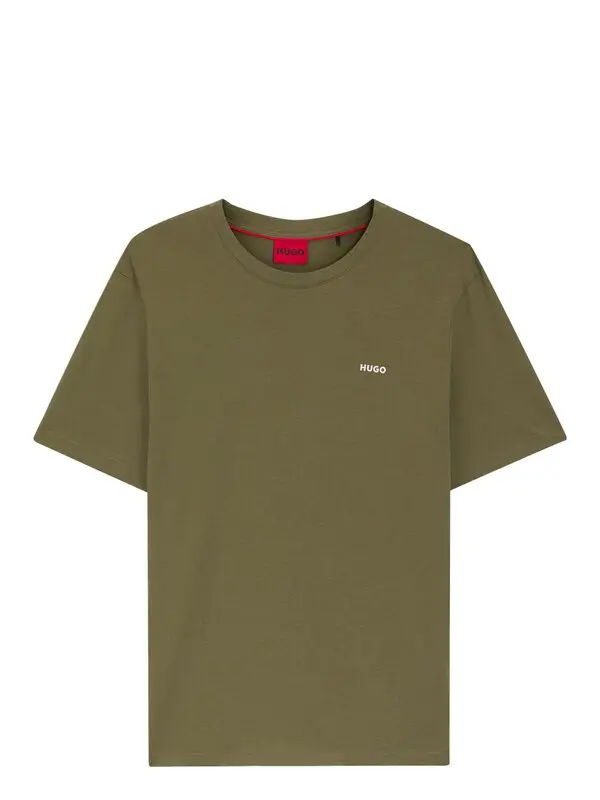 Hugo Logo-print T-shirt In Cotton Jersey - Light Green