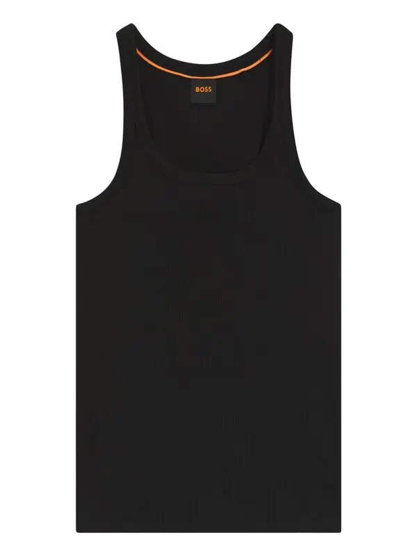 BOSS Racer-back Tank Top In Stretch Cotton - Black