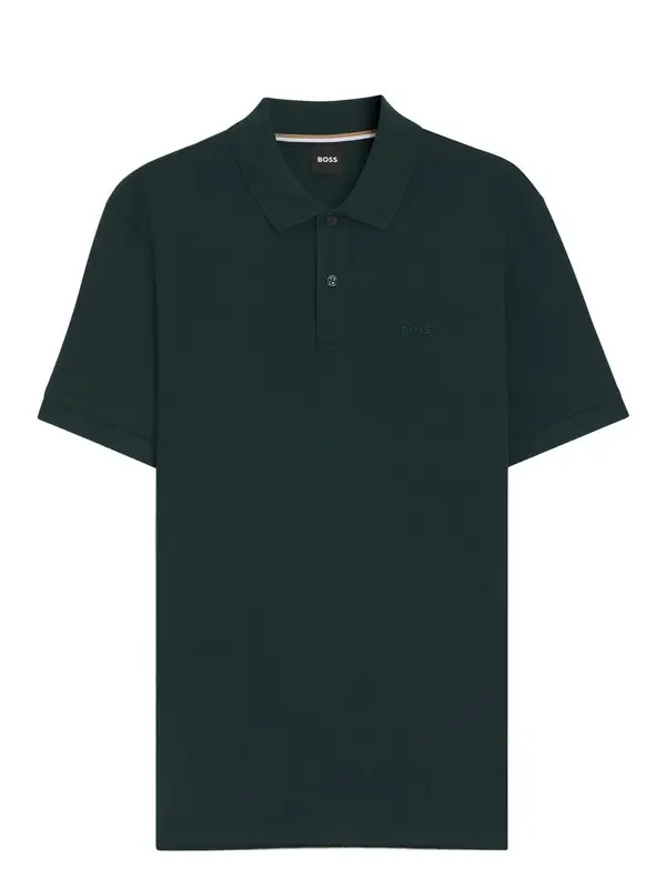 BOSS Pallas Logo-detail Polo Shirt In Cotton Piqu - Light Green