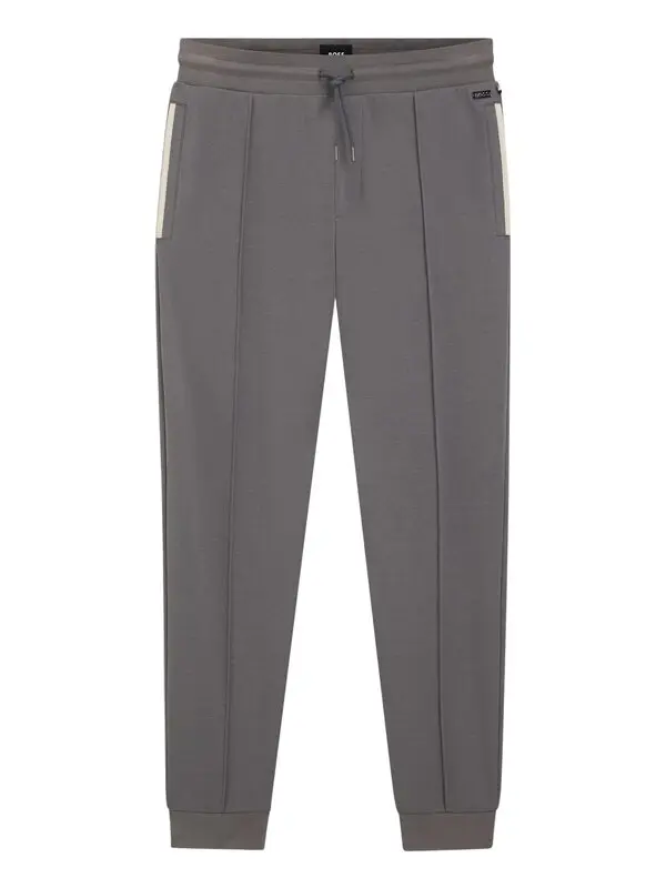 BOSS Contrast-binding Tracksuit Bottoms In A Cotton Blend - Dark Grey