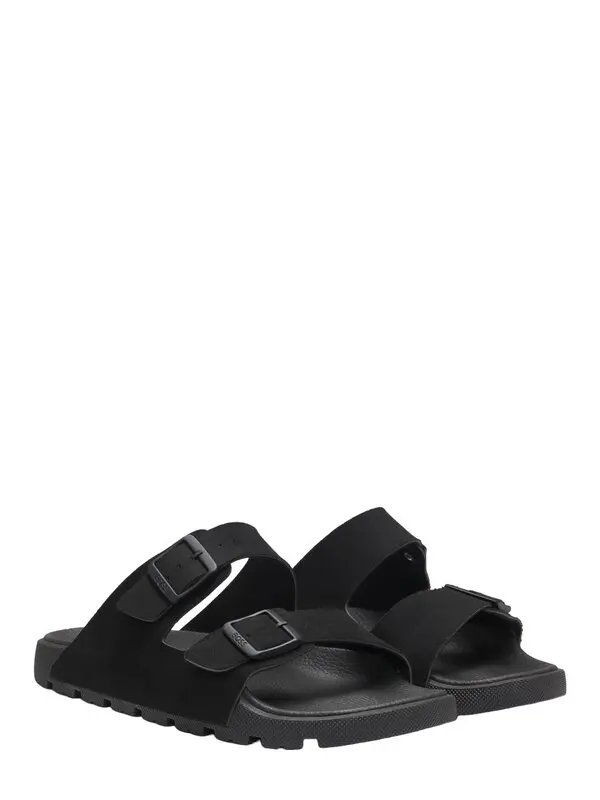 BOSS Two-strap Slides With Branded Buckles - Black
