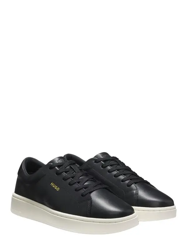 Hugo Nappa-leather Trainers With Logo - Black
