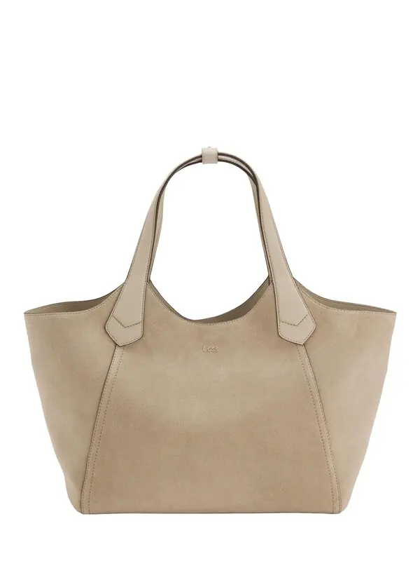 BOSS Leather-trim Tote Bag - Light Beige