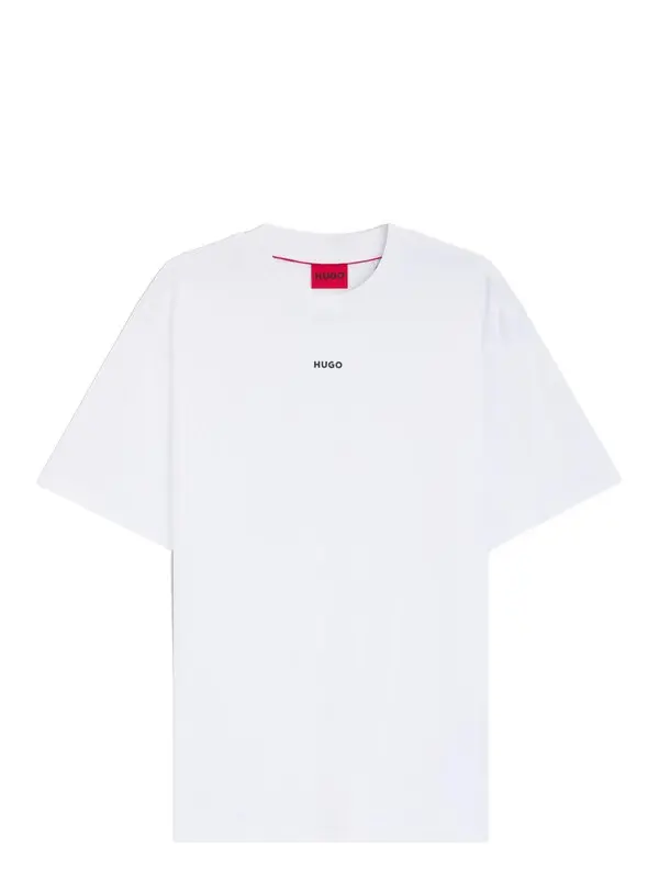 Hugo Relaxed-fit Cotton-jersey T-shirt With Logo Print - White
