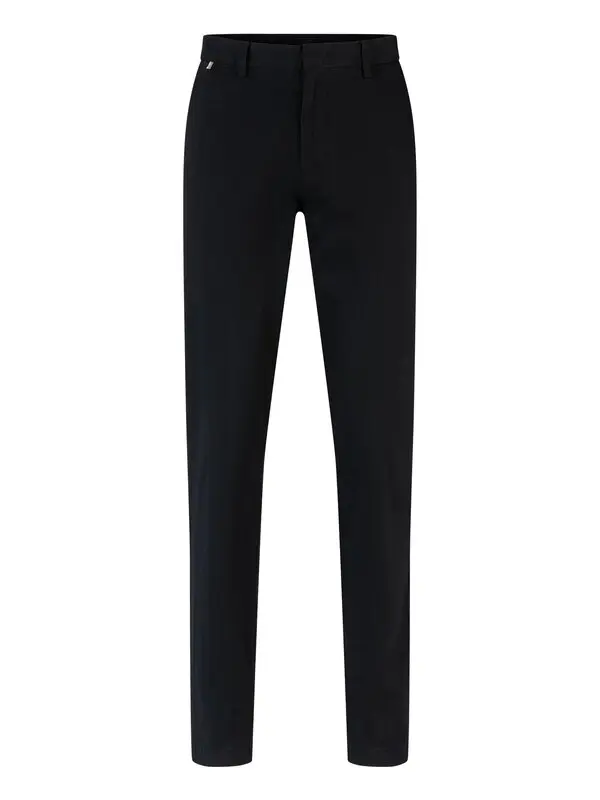 BOSS Slim-fit Chinos In Stretch-cotton Gabardine - Black