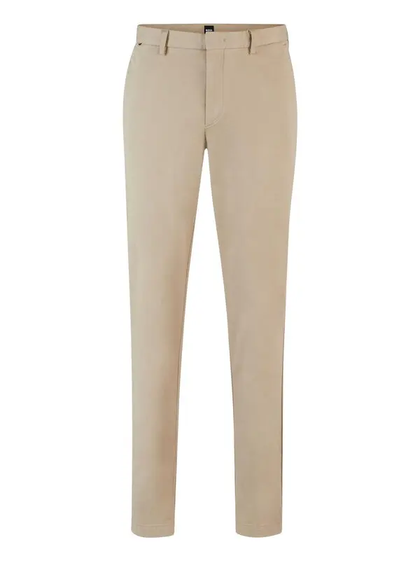 BOSS Slim-fit Chinos In Stretch-cotton Gabardine - Light Beige