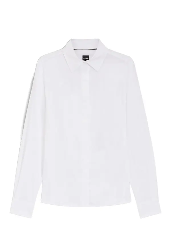 BOSS Slim-fit Blouse In Stretch Cotton - White