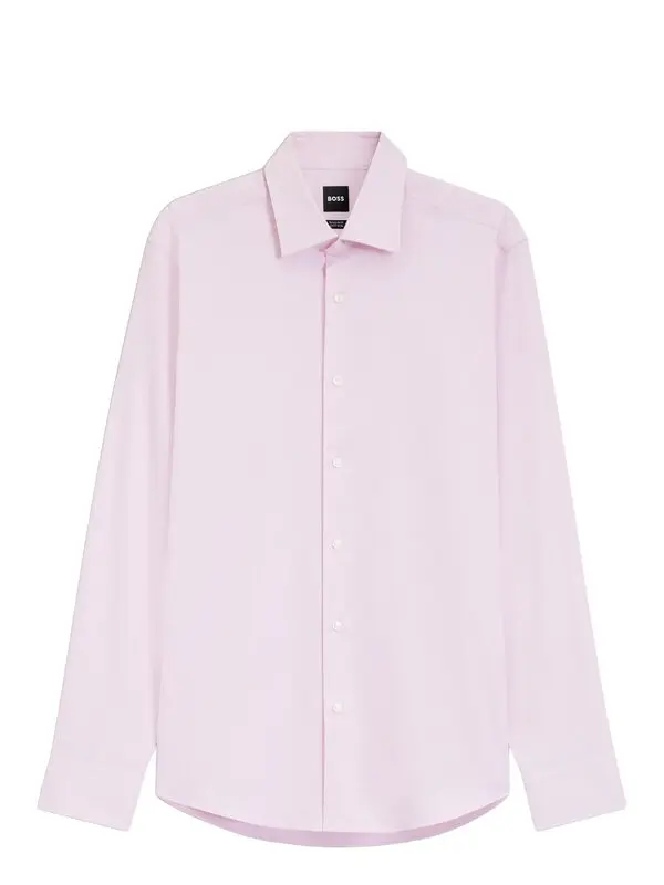 BOSS Easy-iron Regular-fit Shirt In Stretch-cotton Dobby - Light Pink