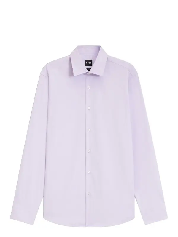 BOSS Easy-iron Regular-fit Shirt In Stretch Cotton - Light Purple