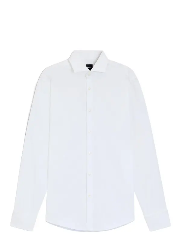 BOSS Regular-fit Shirt In Structured Italian Cotton - White