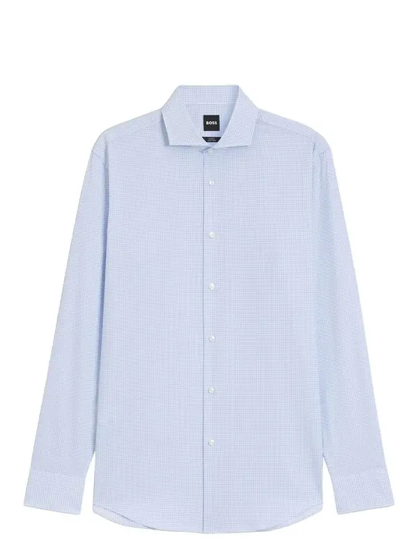BOSS Easy-iron Slim-fit Shirt In Cotton Twill - Light Blue