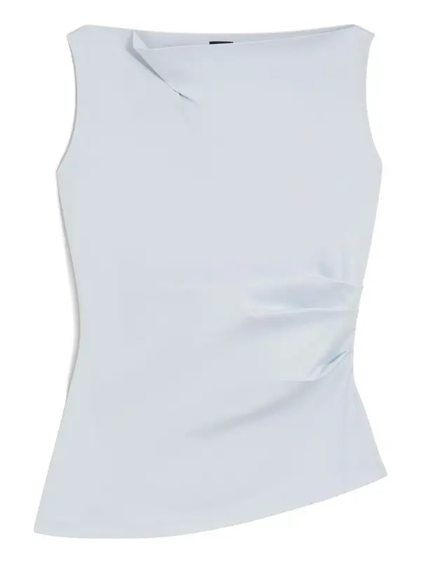 BOSS Cowl-neck Asymmetric Top - Light Blue